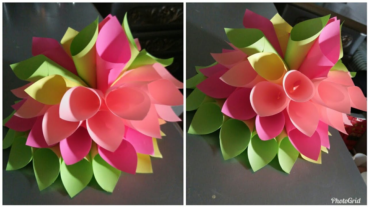 DIY beautiful and amazing sticky notes flower - YouTube
