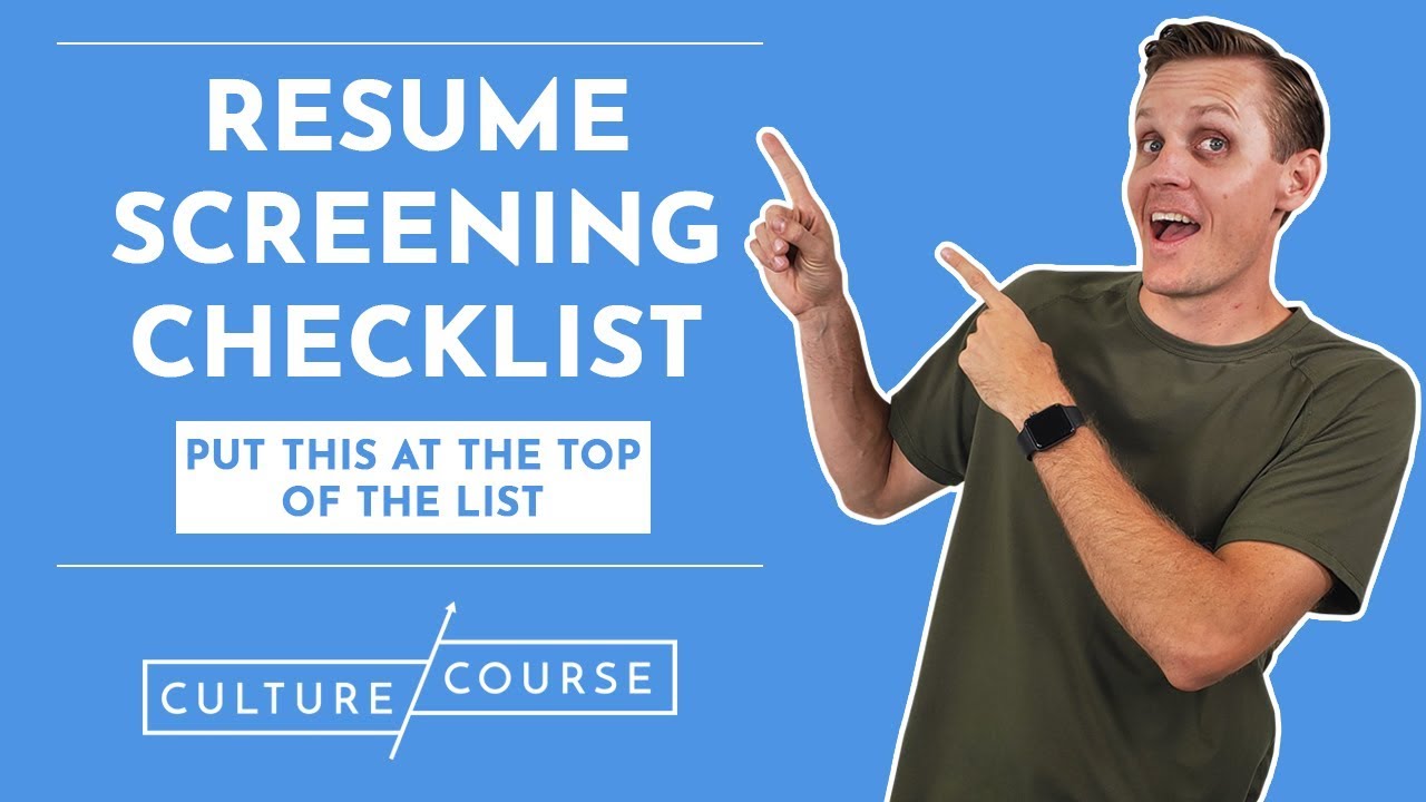 Resume Screening Checklist - YouTube