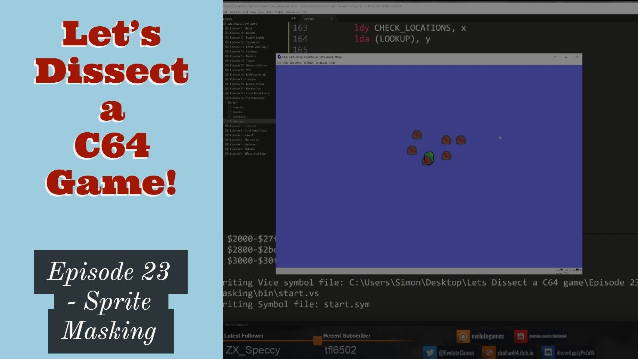 Lets Dissect a Commodore 64 Game! - Episode 23 - Sprite Masking - 07/02 ...