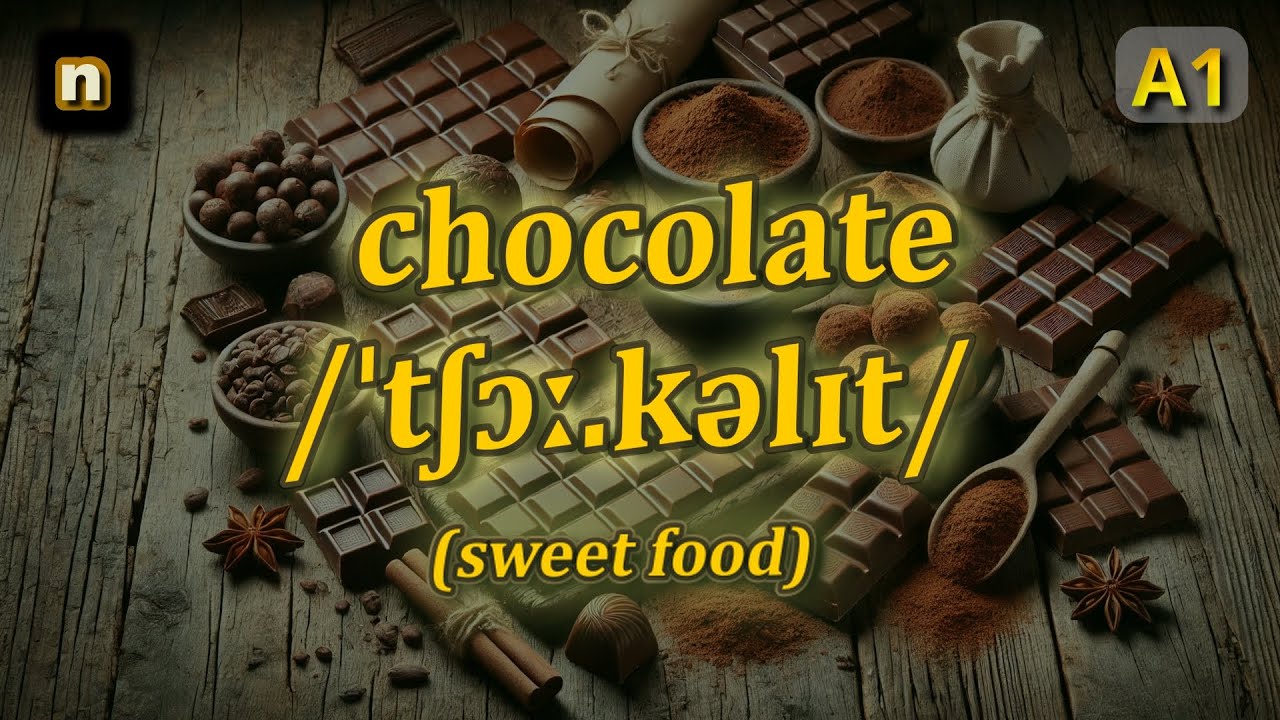 [n] Chocolate meaning (sweet food) with 5 examples - YouTube