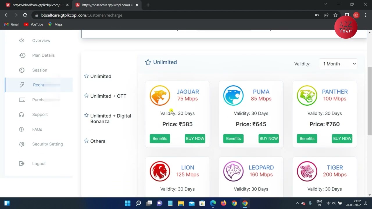 How to Recharge GTPL KCBPL broadband online in bengali - YouTube