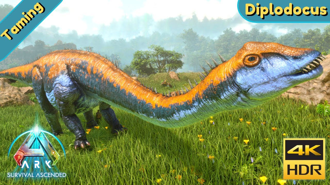 ARK Survival Ascended : Tame a Diplodocus - YouTube