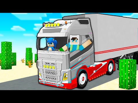 ENES VE BEBEK SONİC ÇÖLDE TIR YOLCULUĞUNA ÇIKTI 😨 Minecraft