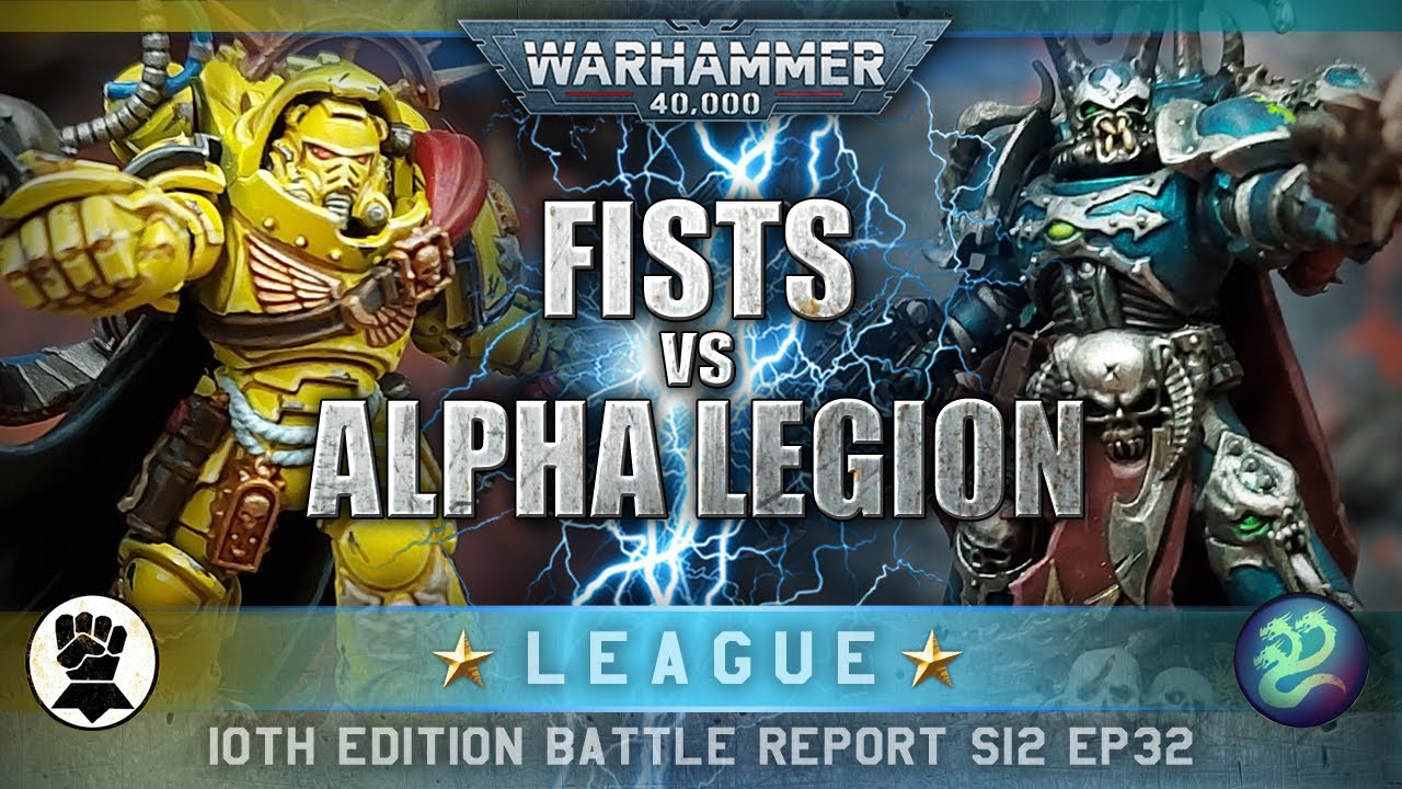 Alpha Legion Chaos Space Marines vs Imperial Fists Warhammer 40K Battle ...