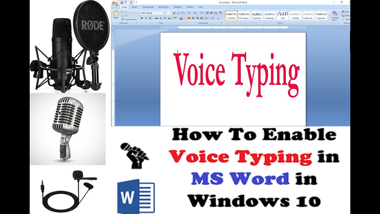 How To Enable Voice Typing in MS Word in Windows 10 No Download - YouTube