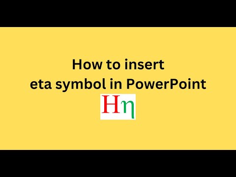 How to insert eta symbol in PowerPoint - YouTube