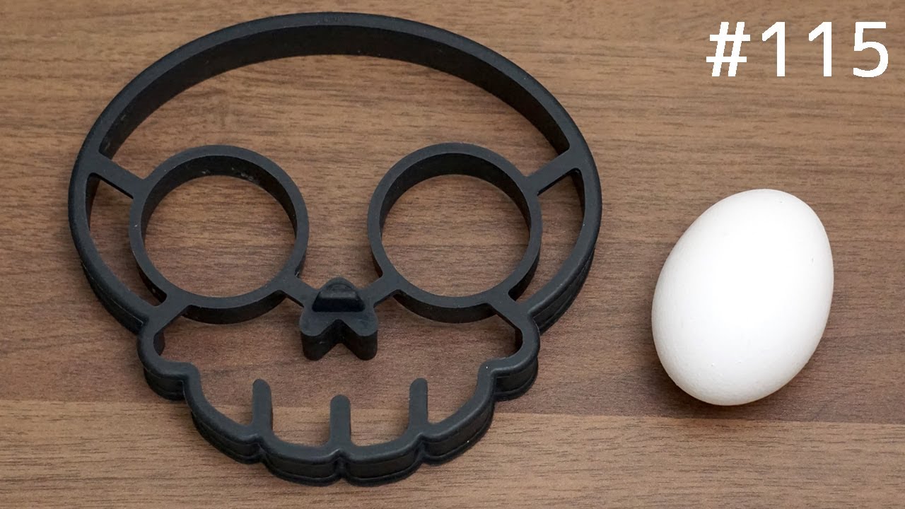 ドクロの目玉焼きを作る！Fred & Friends FUNNKY SIDE UP skull egg mold. cooking - YouTube