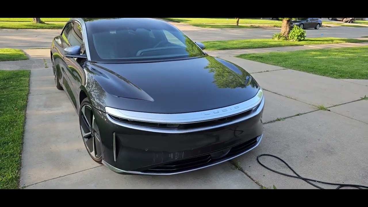 lucid Air with a new front bumper minus the license plate frame - YouTube