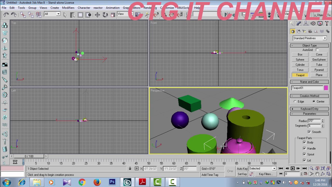 How to create box in 3D Max - YouTube
