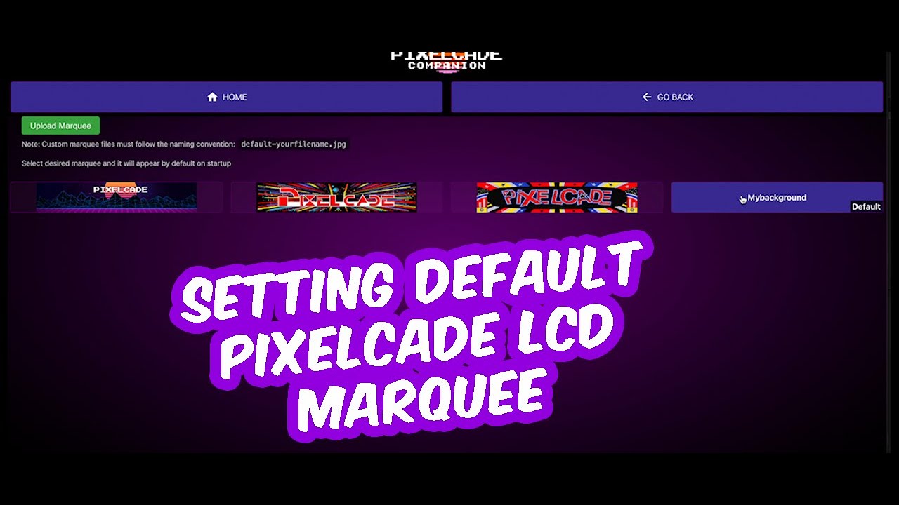 How to Set Default Pixelcade LCD Marquee - YouTube