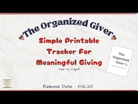 The Organized Giver Printable Tracker - Simple Printable Tracker for ...