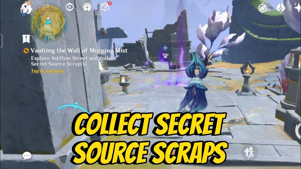 Explore ashflow street and collect secret source scraps Genshin Impact - YouTube