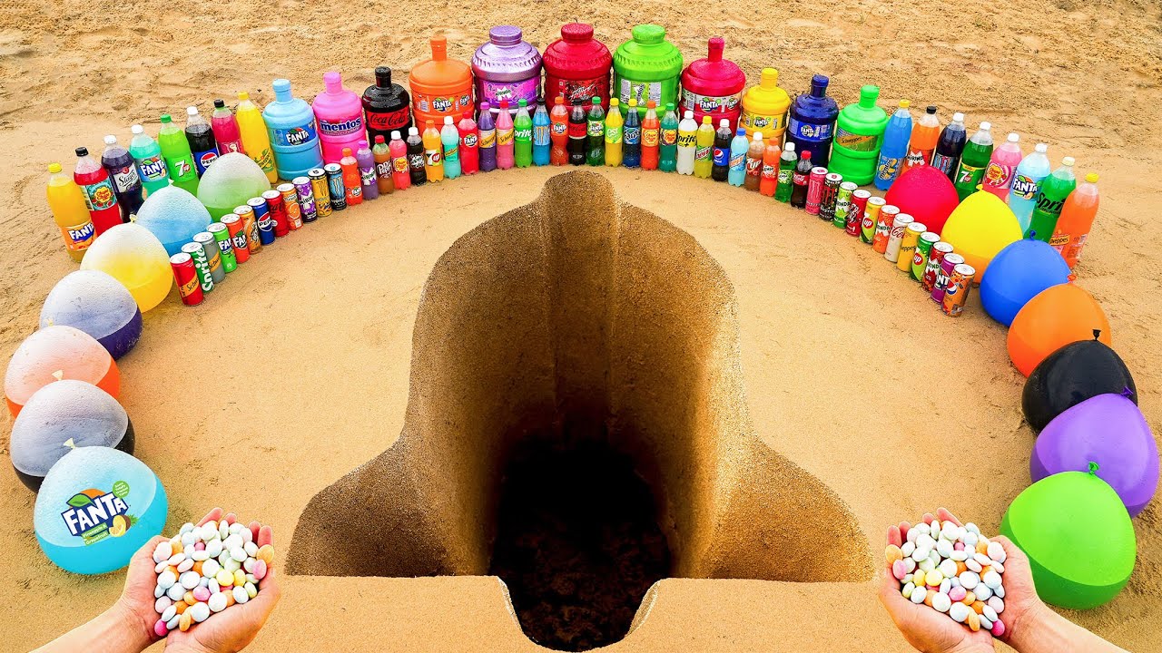 Big Toothpaste Eruption from Bell hole, Balloons of Fanta, Mtn Dew ...
