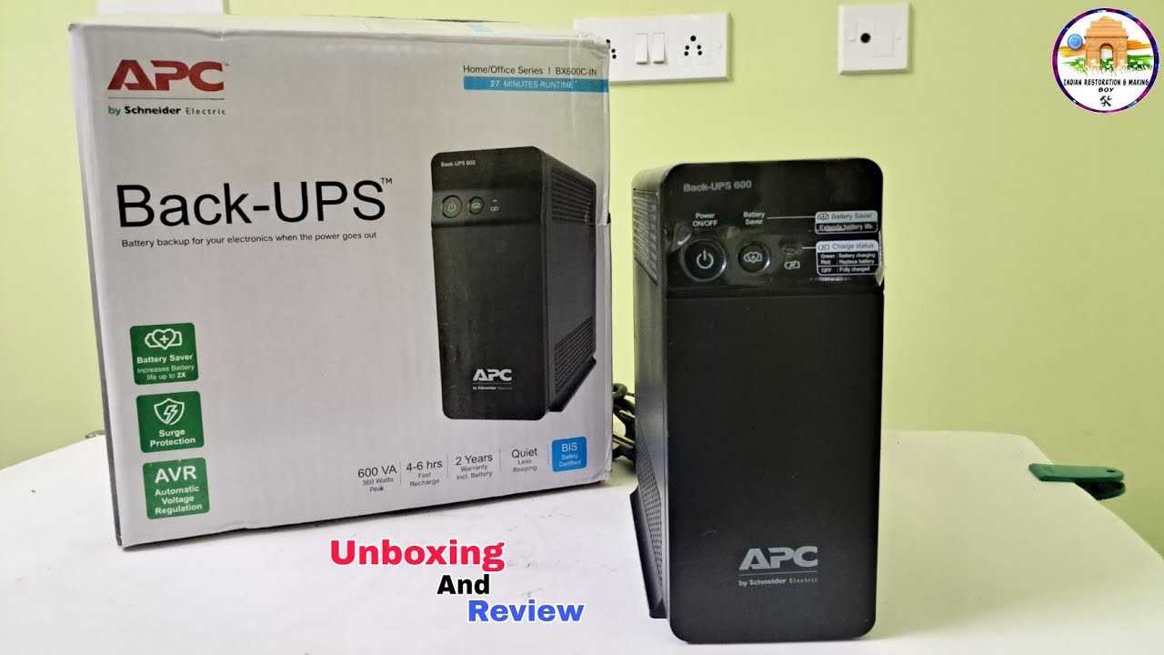 APC Back 600VA / 360w Desktop PC UPS Unboxing & Test Review. - YouTube