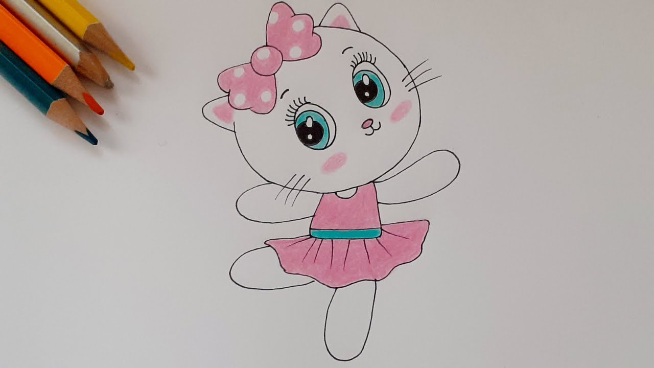 How to draw dancing cat easy||sanrio charmmy kitty - YouTube