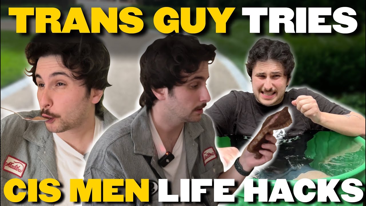 Trans man tries cis men life hacks so you don’t have to - YouTube
