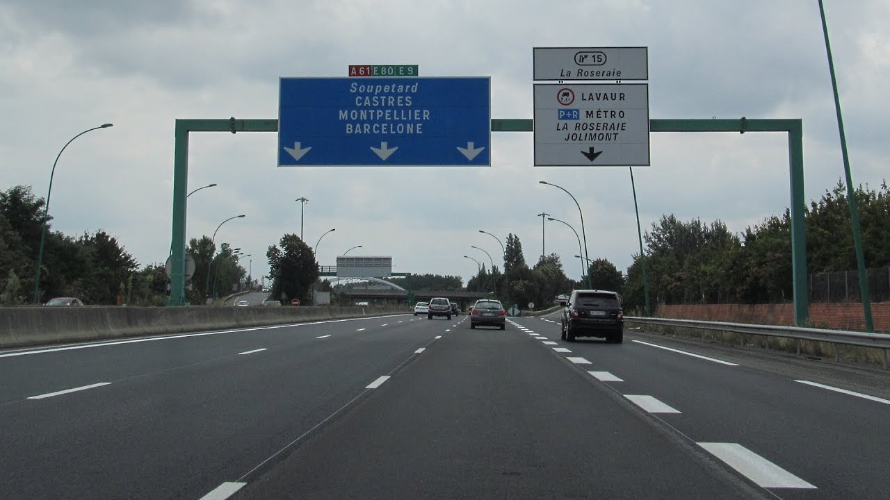 France: A61 & A62 through Toulouse - YouTube