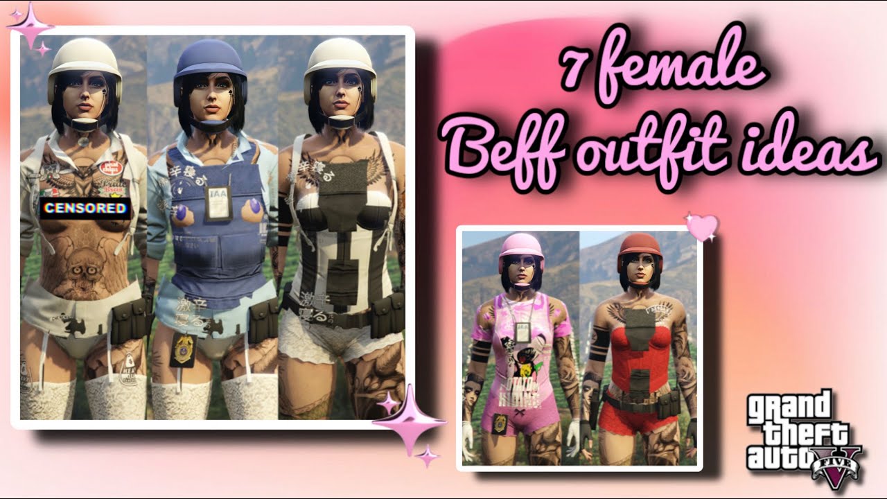 GTA 5 Online | Super Cute Female BEFF Outfits Showcase ♡| 2 Console ...