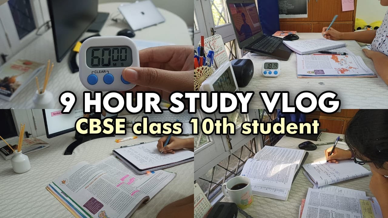 9 HOUR STUDY VLOG | CLASS 10TH STUDENT - YouTube