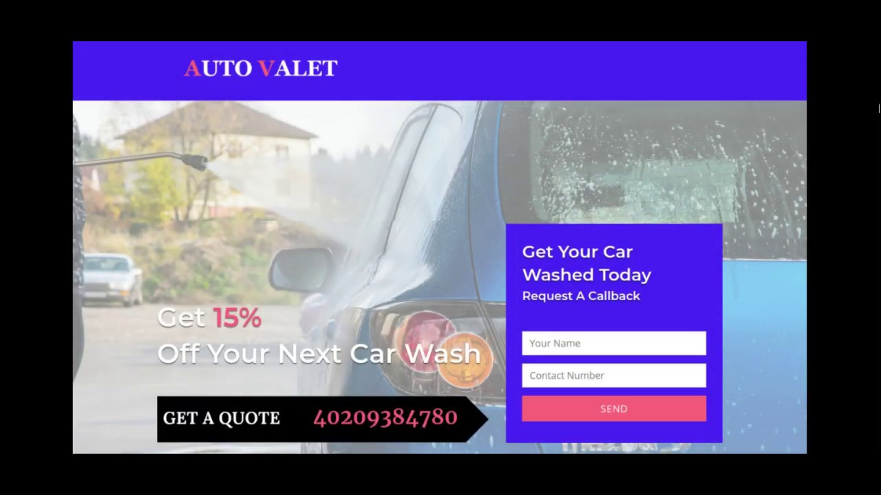 Car Valeting SiteOrigin Lead Generation Landing Page Template - YouTube