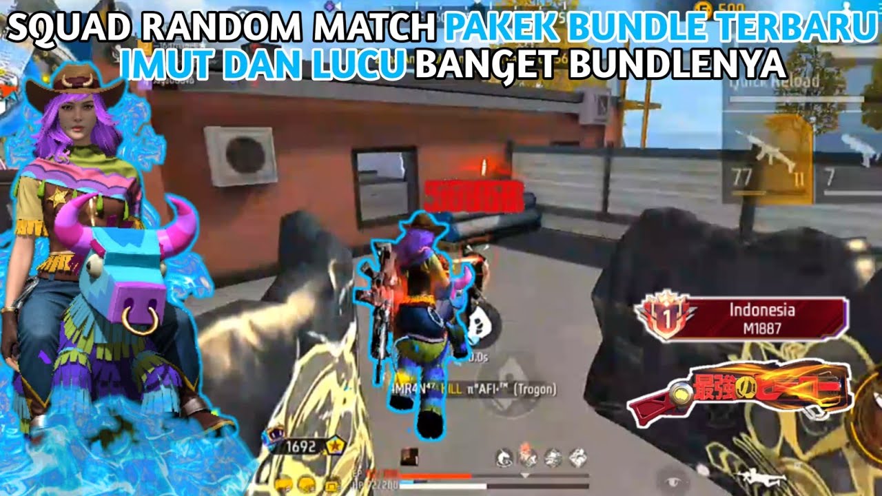 SQUAD RANDOM MATCH PAKEK BUNDLE ELIT PASS TERBARU - FREEFIRE INDONESIA - YouTube
