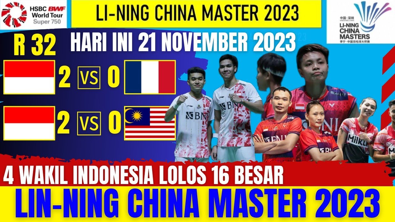 Hasil Lengkap CHINA MASTER 2023 Hari ini~ Leo/Daniel Lolos 16 Besar ...
