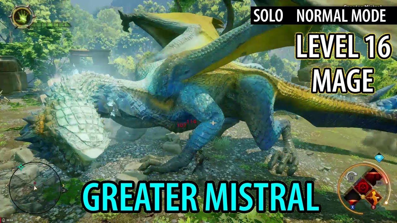 DA:I -- Greater Mistral Dragon -- Level 16 Solo Mage - YouTube