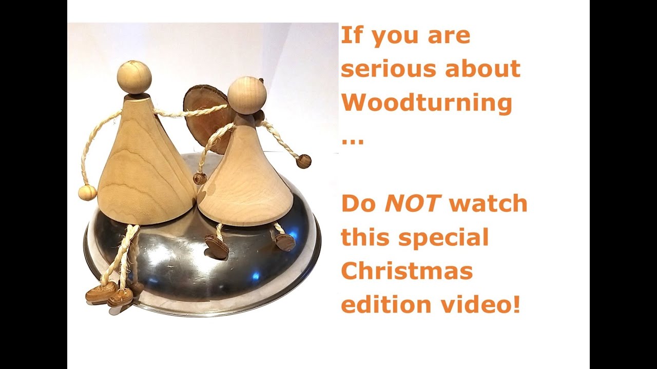 Woodturning a Xmas Angel with live music - YouTube