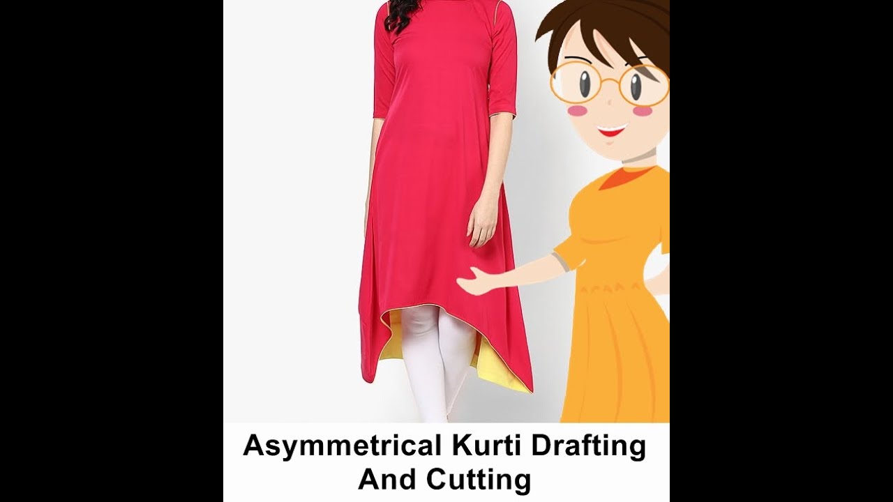 Asymmetrical Kurti Drafting And Cutting - Tailoring With Usha - YouTube