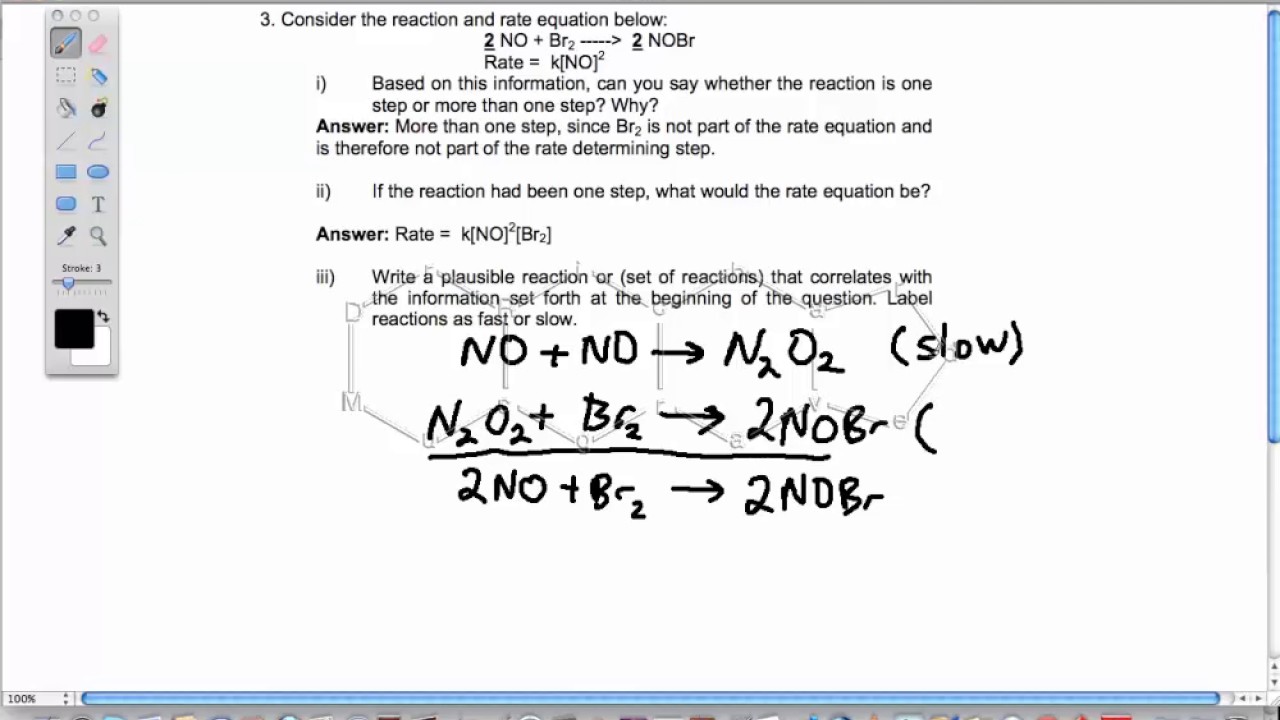 Reaction Rate Equations and Mechanisms Problem 1 - YouTube