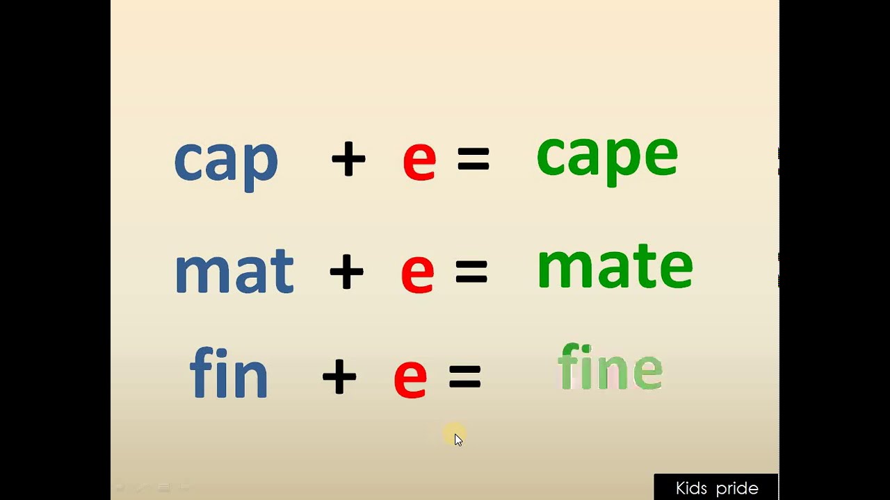magic e words | silent e words | class 1 english grammar - YouTube