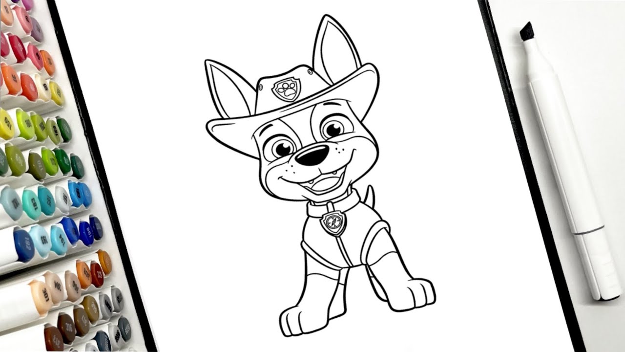 Paw Patrol Tracker Coloring | Coloring Videos for Kids #coloring # ...