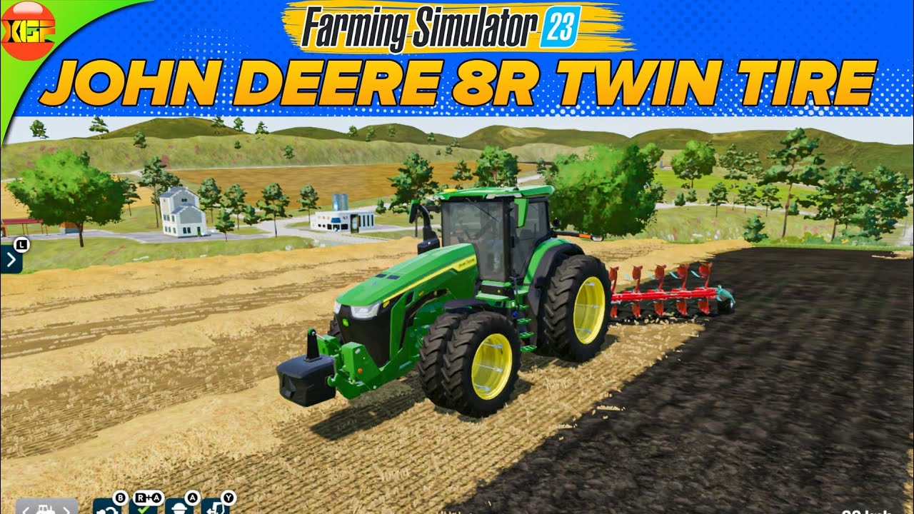 John Deere 8R 410 Plowing Deep in Neubrunn Map fs23 | Farming Simulator ...