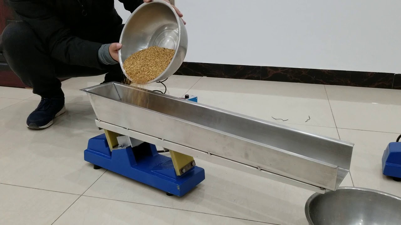 Electromagnetic feeder GZV5 linear vibrating conveyor - YouTube