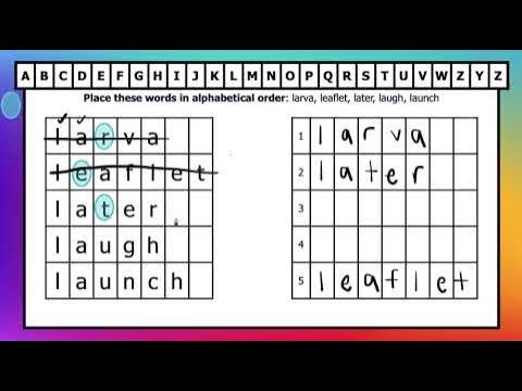 Alphabetical Order (3rd Letter) - YouTube