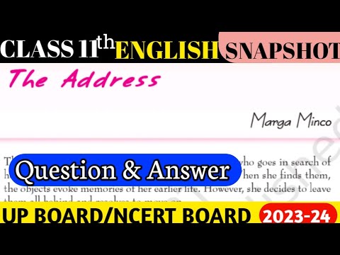 The address Question answer | Snapshot chapter 2 question answer 2023 ...