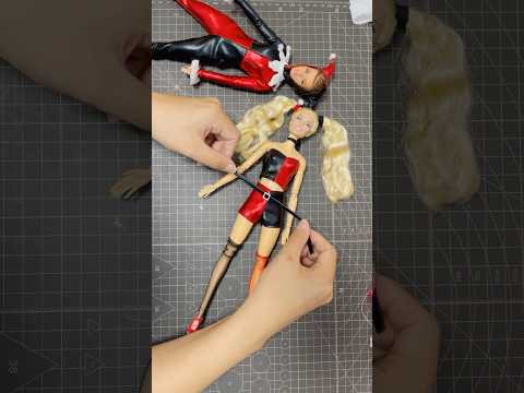 Let’s make Harley Quinn Halloween costume! #barbie #barbiedoll #artandcraft #shorts #harleyquinn