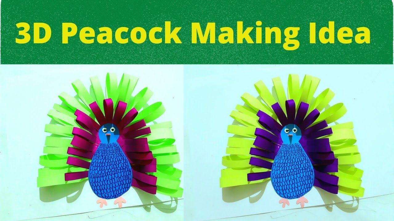 Easy Peacock 🦚 Making From Paper. Easy Paper Craft for kids.Paper se ...