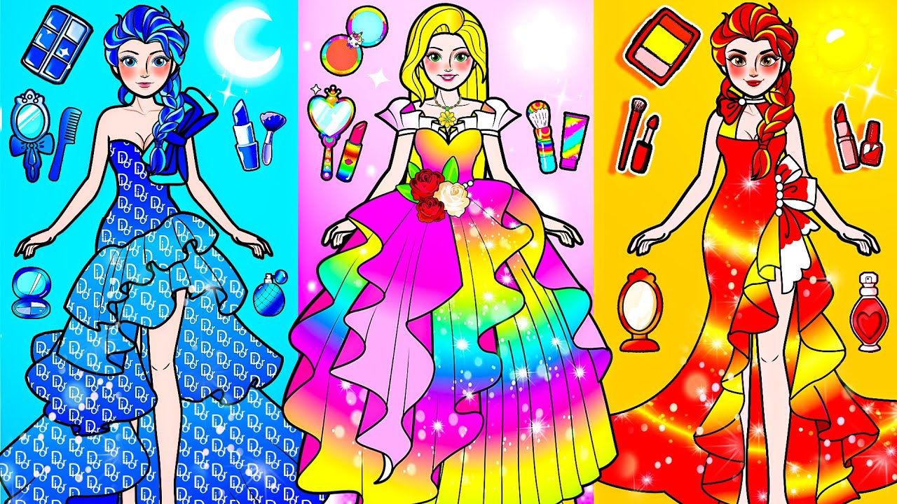 [🐾paper dolls🐾] Poor Rapunzel VS Rich Amy Work At Beauty Salon Together ...