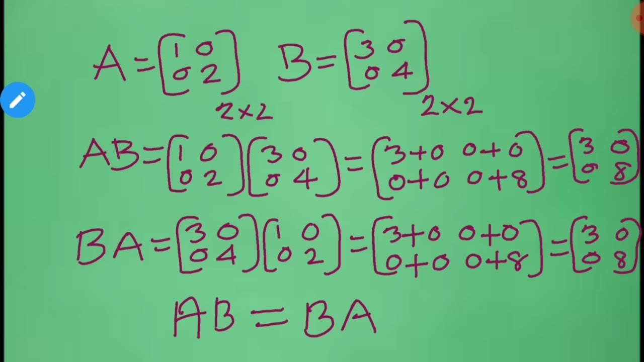 Non commutativity of Matrix Multiplication - CBSE Class 12 Mathematics ...