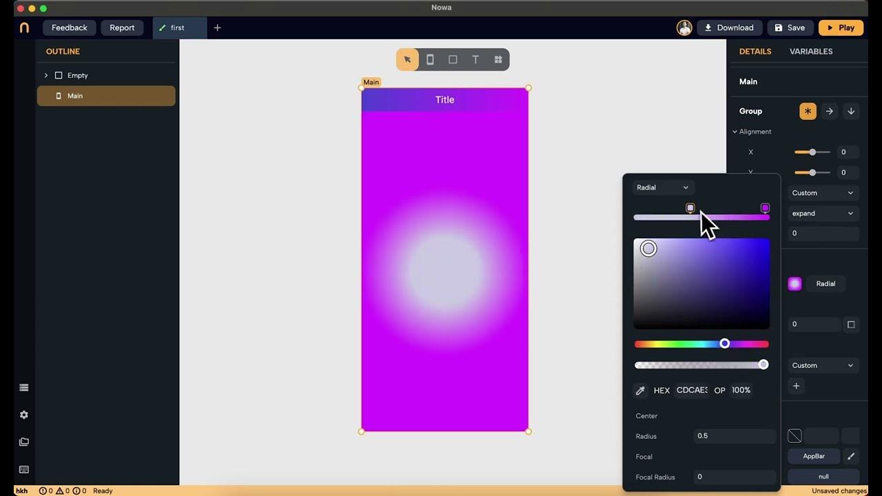 Add Gradient to AppBar and Screen background in Nowa - YouTube