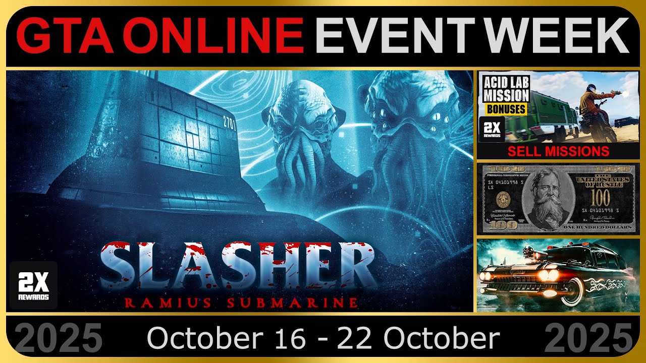 GTA ONLINE EVENT WEEK | 2X GTA$ & RP ON SLASHER RAMIUS SUBMARINE ...