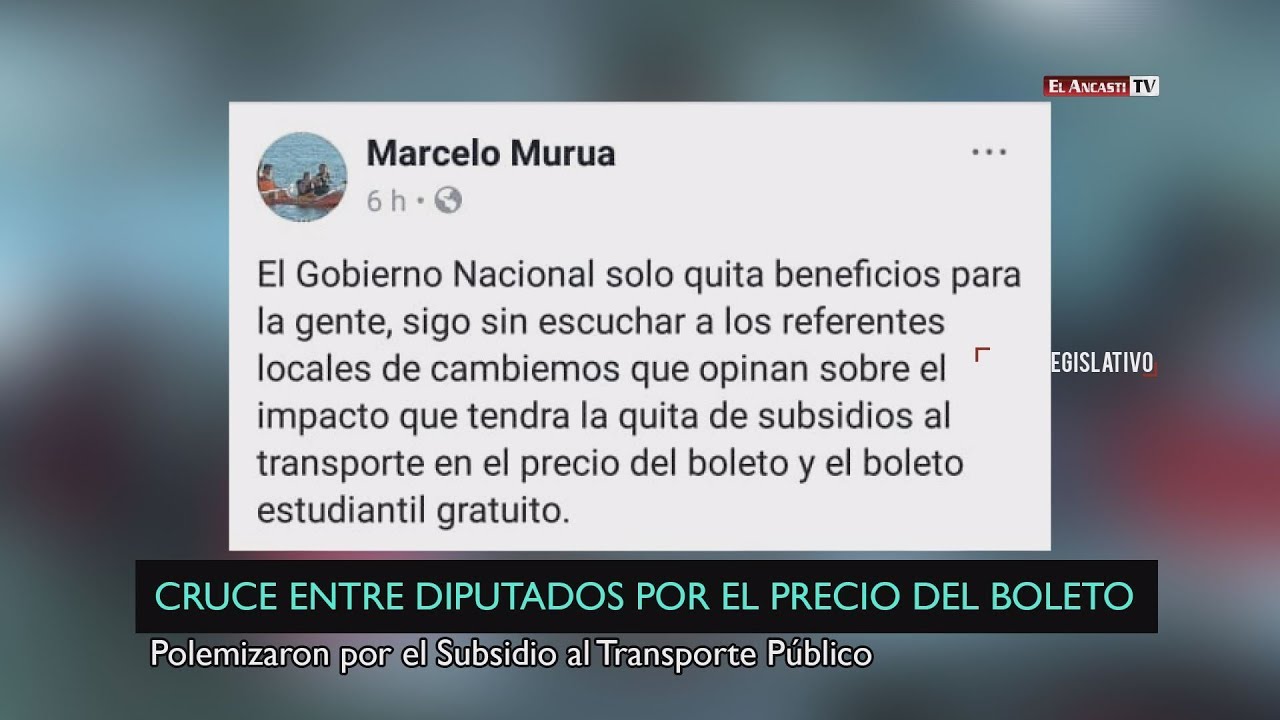 Cruce entre Marcelo Murua y Luis Lobo Vergara por el precio del Boleto ...