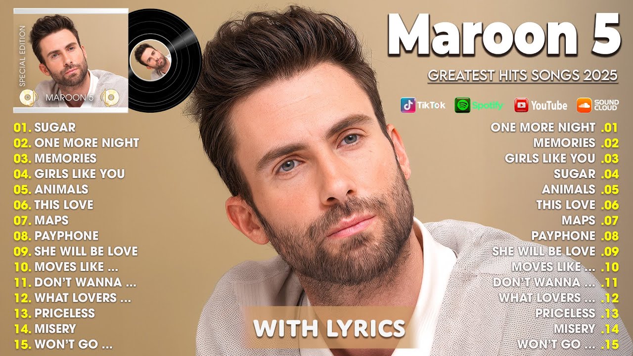 Maroon 5 Songs Playlist 2025 - The Best Of Maroon 5 - Maroon 5 Greatest ...