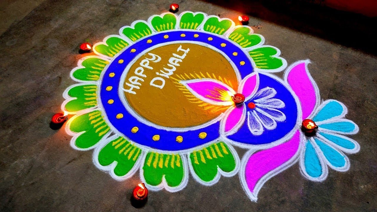 Diwali 2023 special freehand rangoli|Deepavali beautiful rangoli|diwali ...