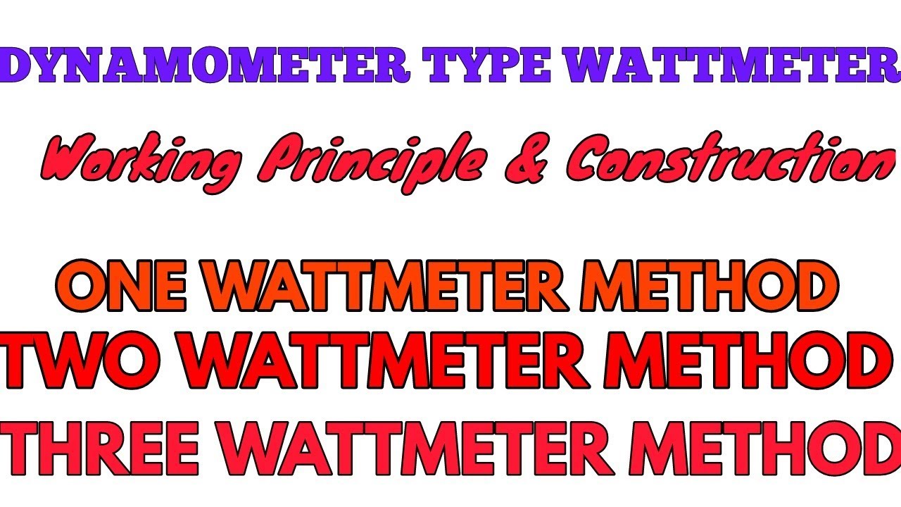 DYNAMOMETER WATTMETER Working Principle ,Construction & Its Type ...