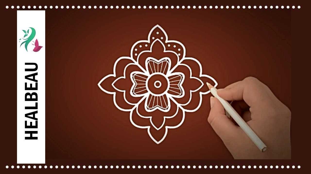 Very Simple and easy Flower kolam for beginners with Dots | Small ...