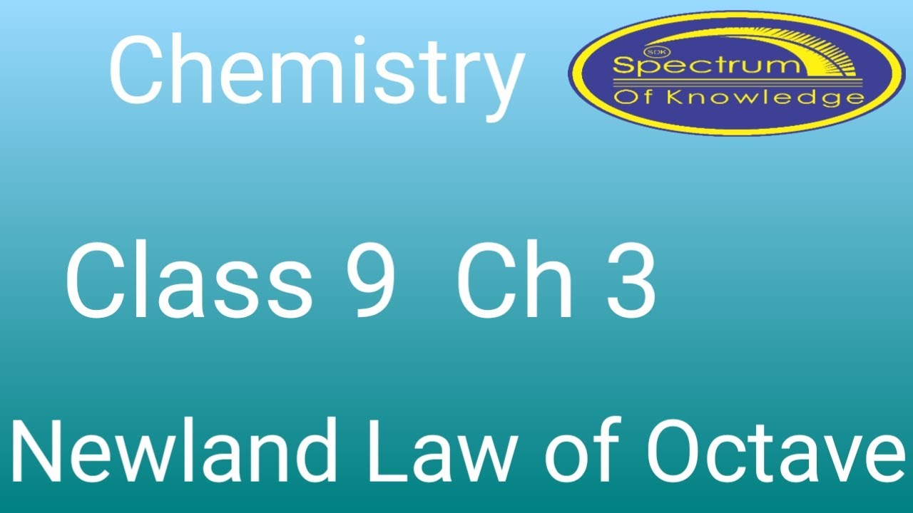Chemistry Class 9 Ch 3 Newland Law of Octave Spectrum of Knowledge ...