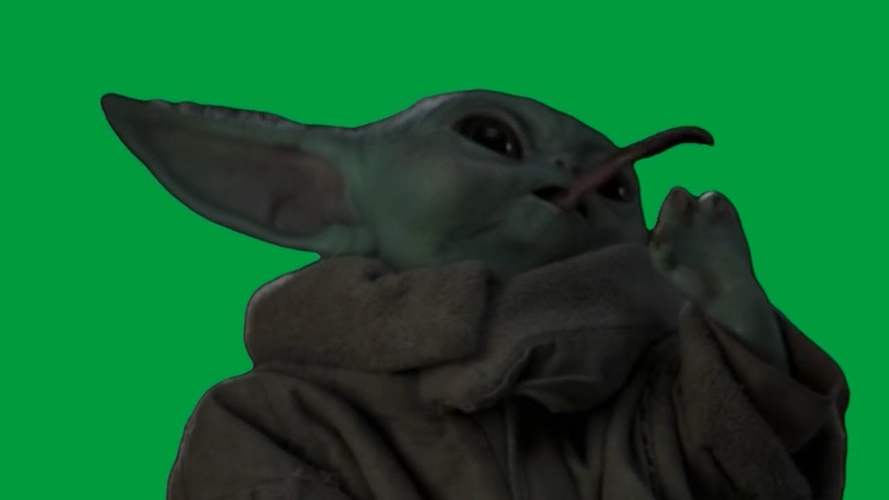 Baby Yoda Eats WORM | Book of Boba Fett Green Screen - YouTube