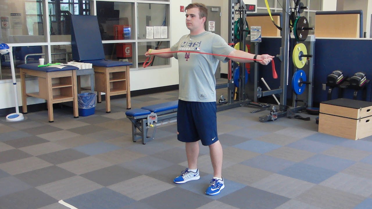 Shoulder Horizontal Abduction (Band Pull Aparts Palm Up) - YouTube